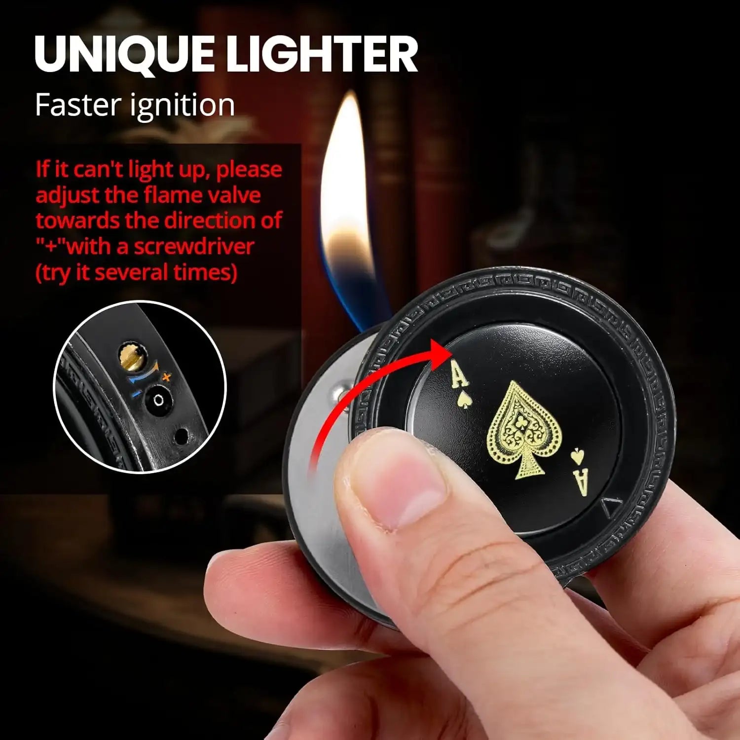 Mind Relaxing Ace of Spades Soft Flame Lighter – Luxury Lighters